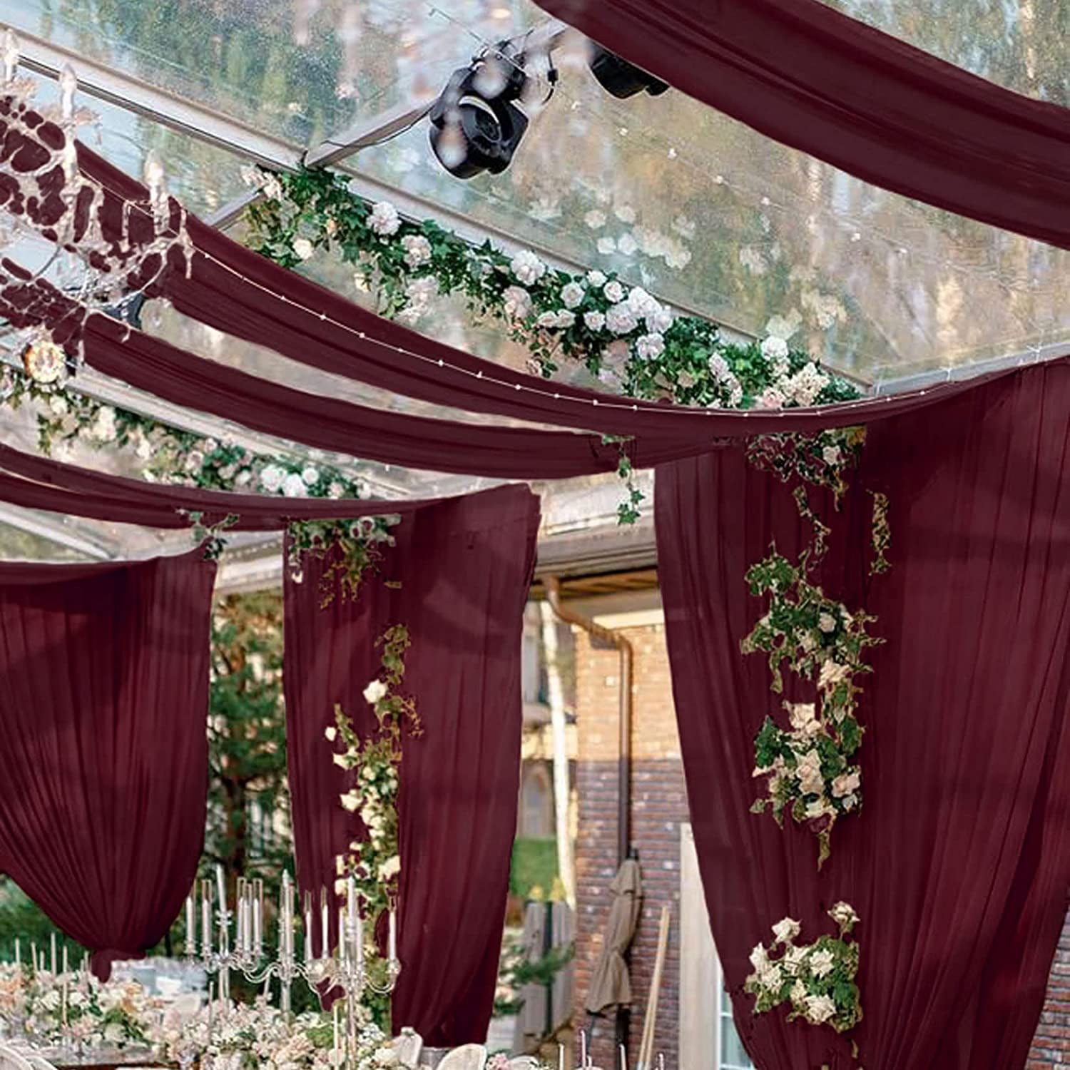 Wedding Ceiling Drapes Burgundy Draping Fabric for Wedding Arch 4 ...