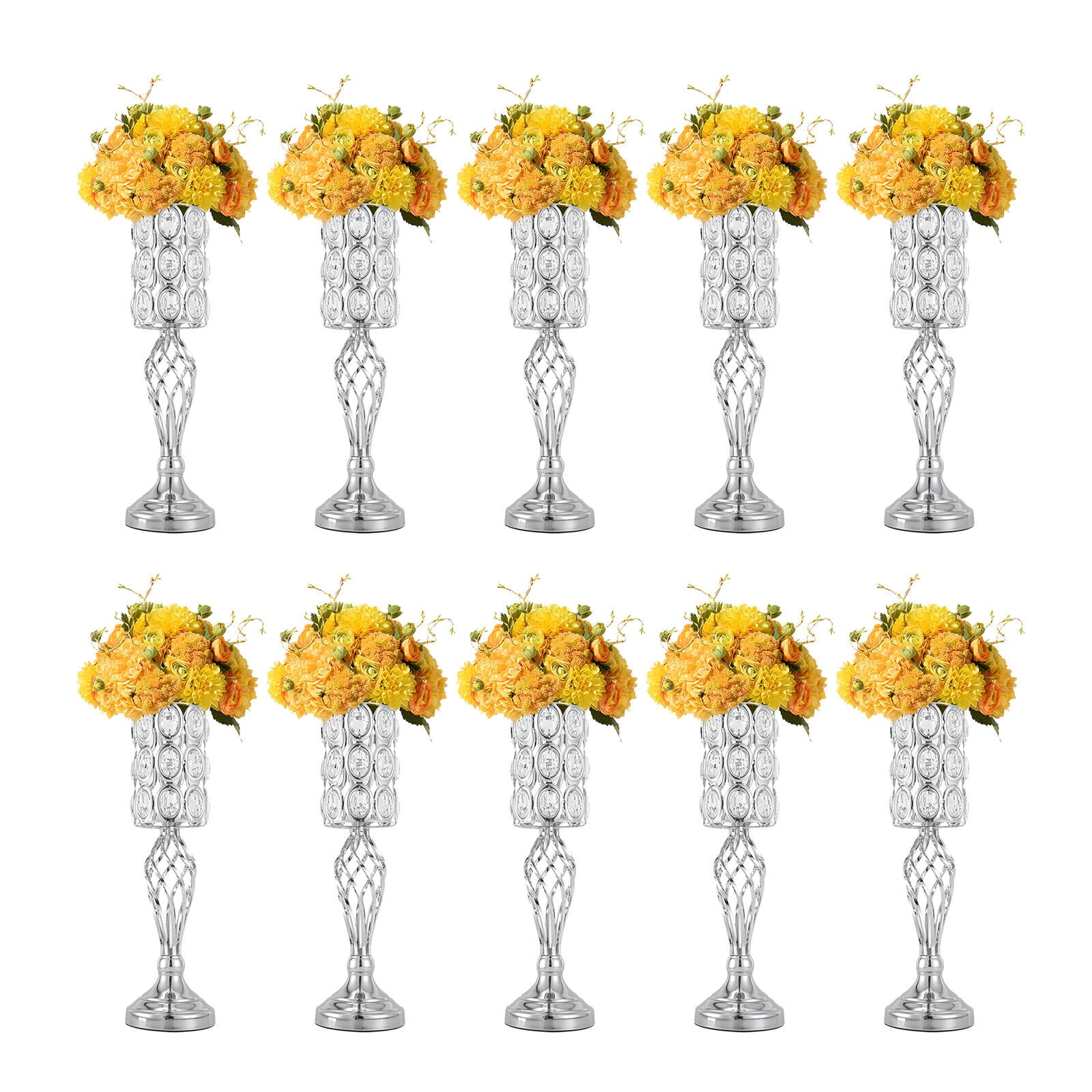 Wedding Centerpiece Vases Metal Flower Vases Stand with Crystal Beads ...
