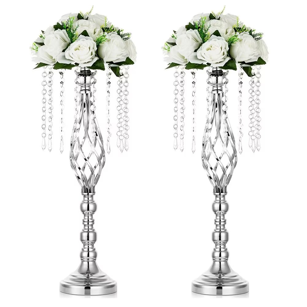 Gold Wedding Centerpiece for Tables 22" Tall Metal Flower Vases for ...