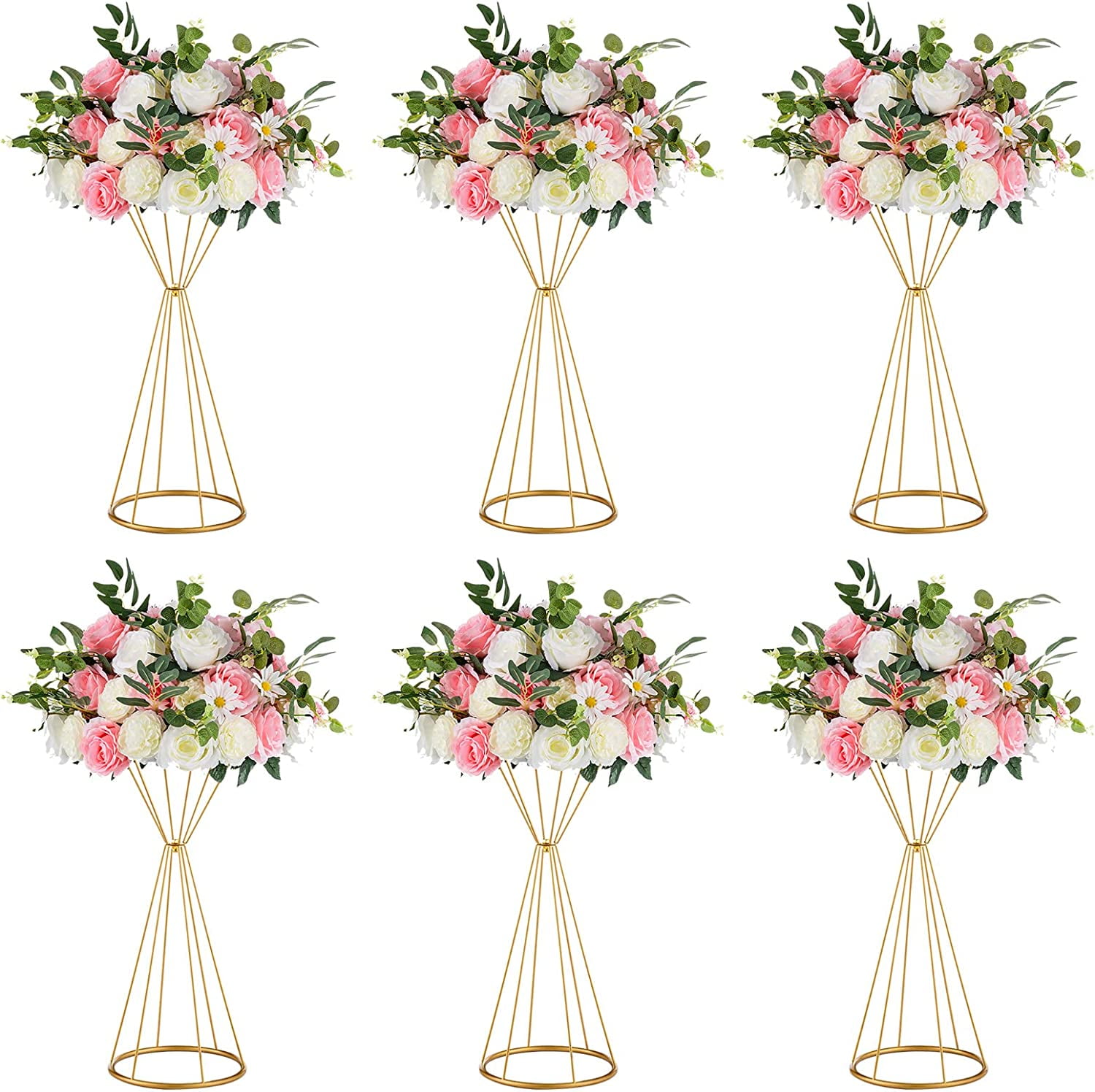 Wedding Centerpieces for Tables - 6 Pcs 20 inch Tall Gold Vases for ...