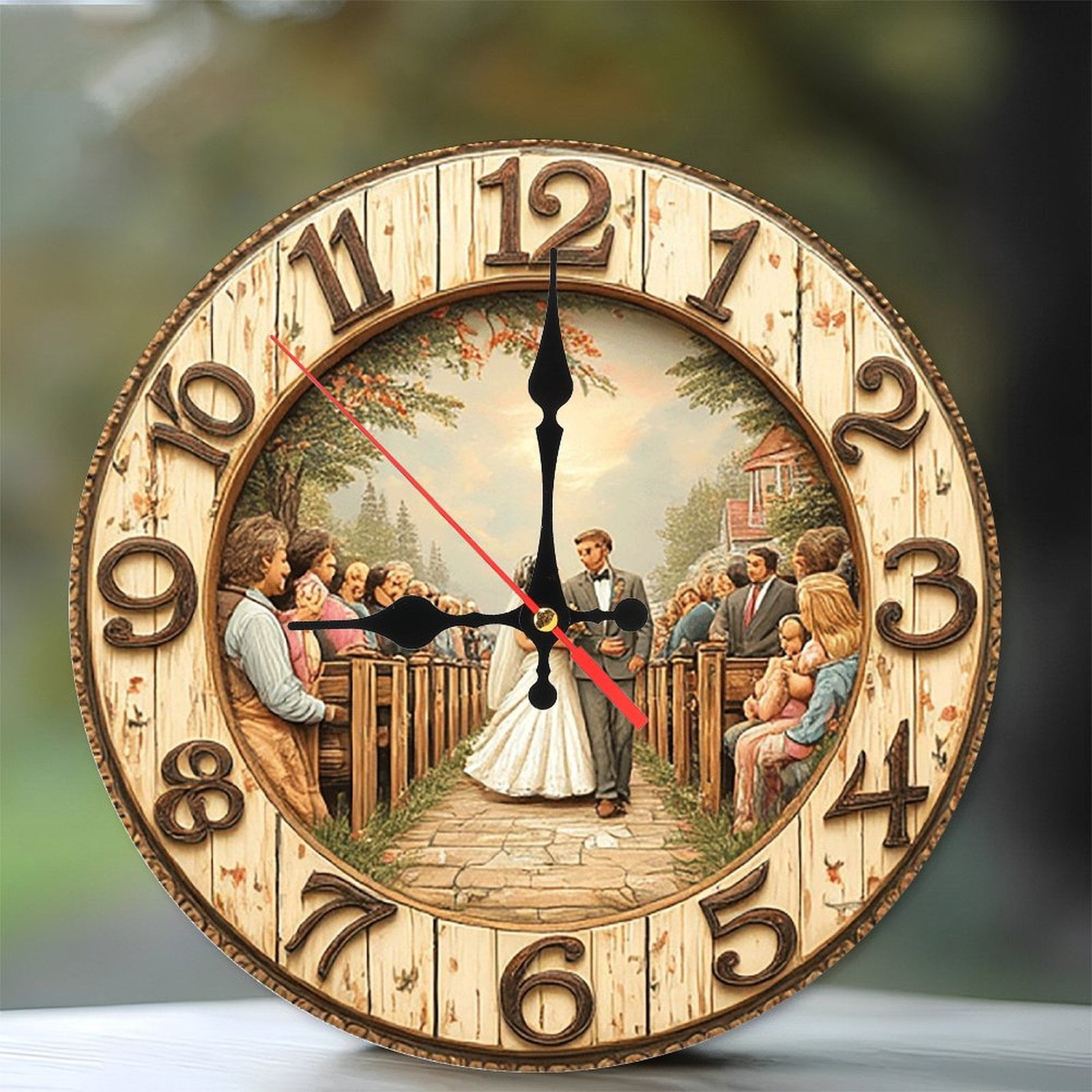Wedding Ceremony Wall Clock Rustic Farmhouse Decor 10-Inch Silent ...
