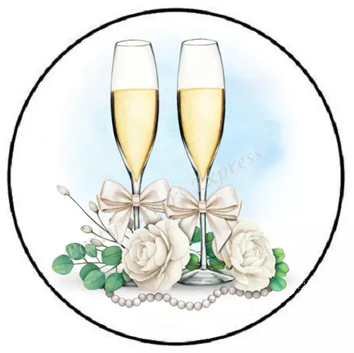 Wedding Champagne Glasses Stickers Favors Phone Decal Water Bottle ...