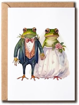 Wedding Congrats Frogs Card - Engagement Card - Valentine Funny Card ...