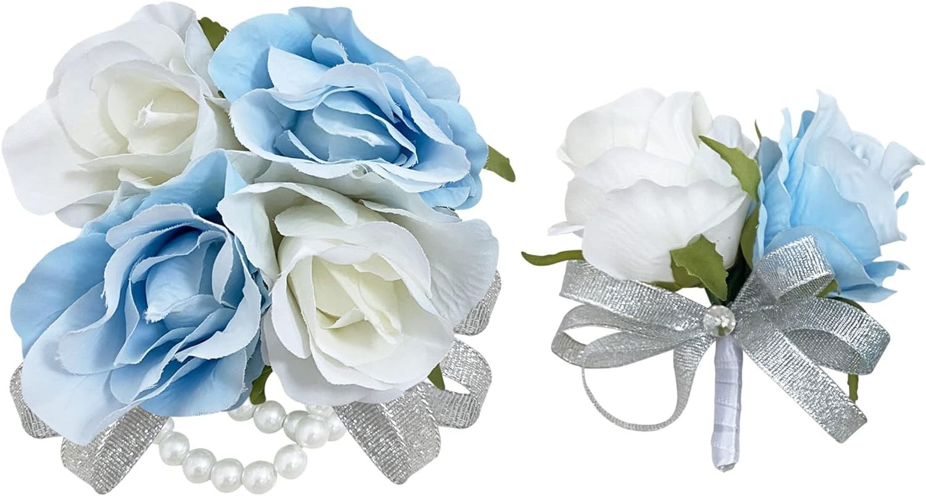 Wedding Corsage and Boutonniere Set, Rose Boutonniere and Wrist Corsage ...
