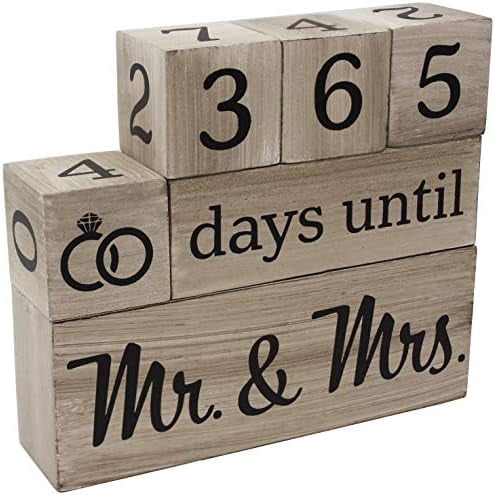 Wedding Countdown Calendar Wooden Blocks - Engagement Gifts - Bride to ...