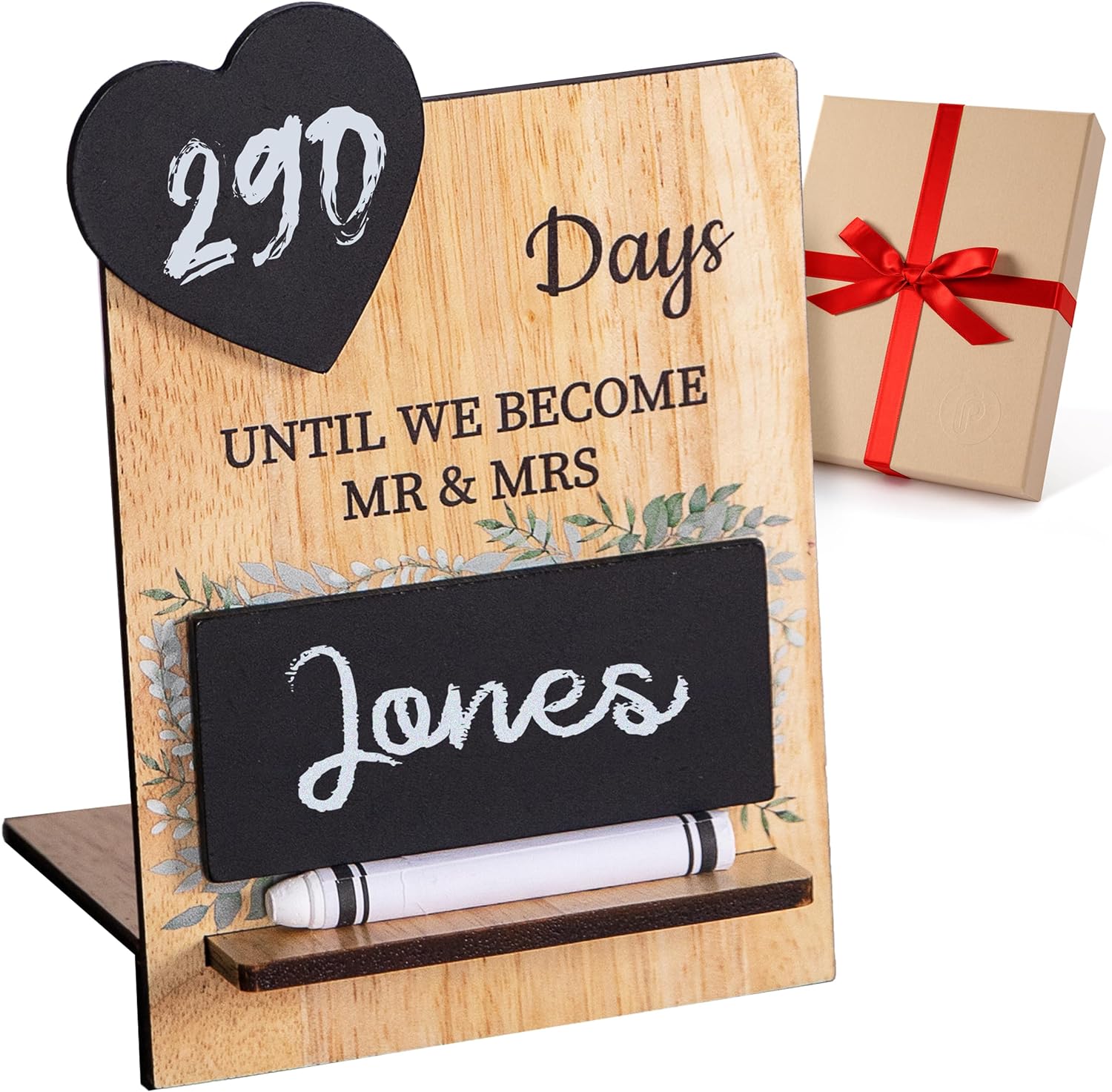 Wedding Countdown Chalkboard Calendar Sign - Bridal Shower Decorations ...