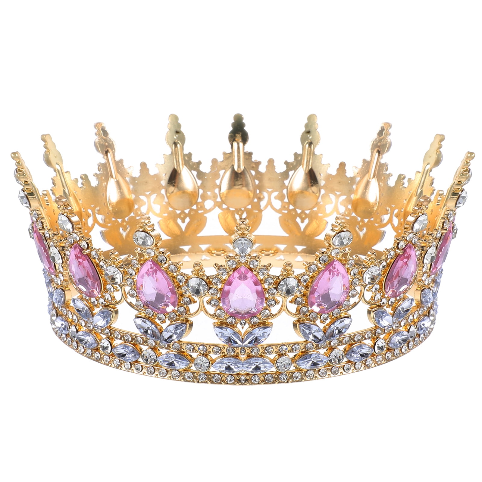 TOYMYTOY Bridal Headpieces Bridal Tiara Rhinestone Crown Pink 1Set ...