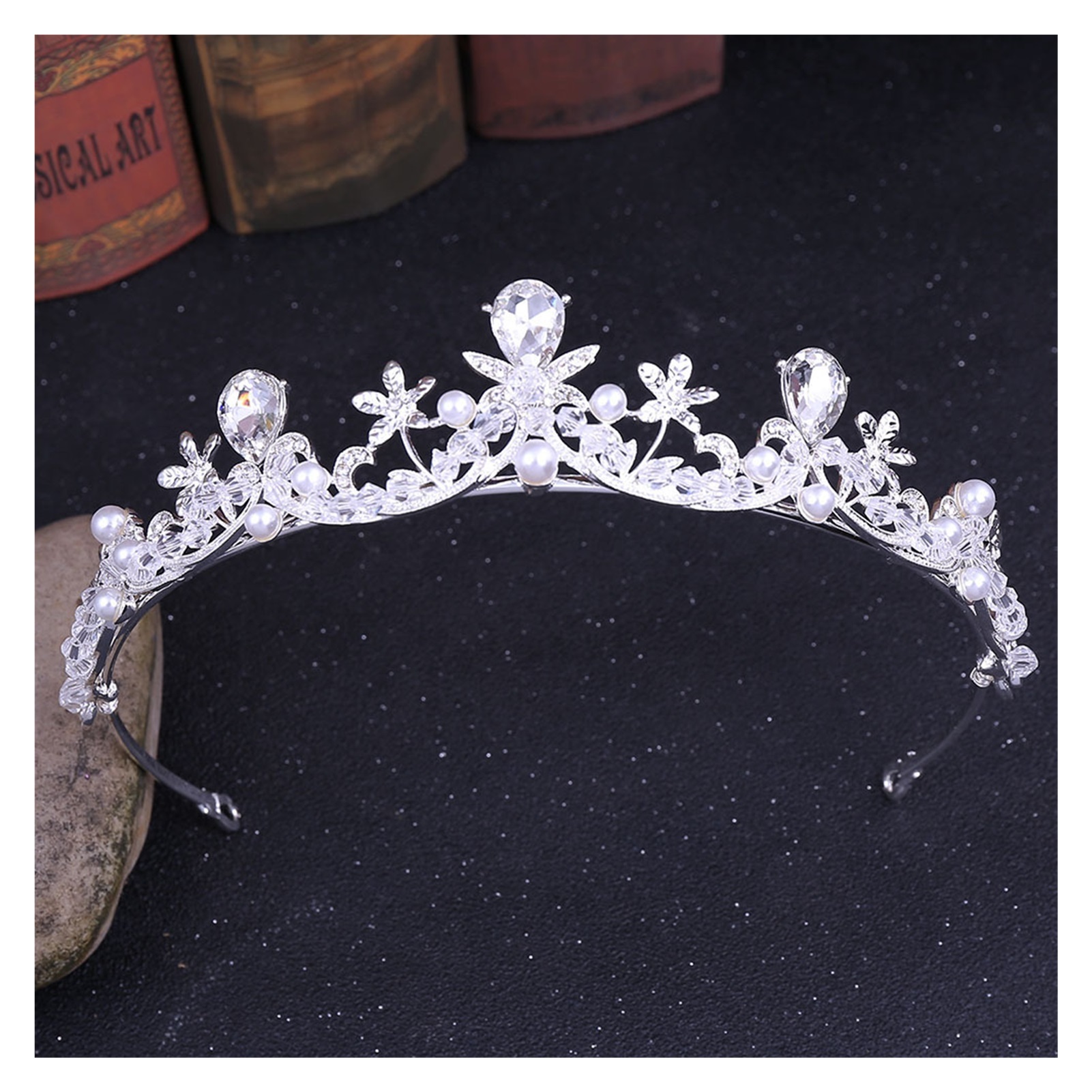 Wedding Crown Pearl Crystal Crown Retro Crown Rhinestone Baroque Crown ...