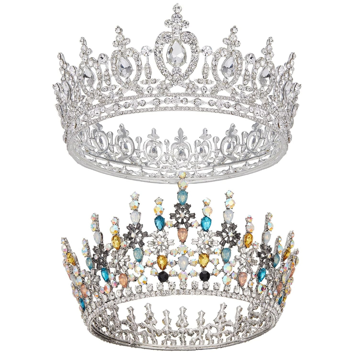 Wedding Crown for Women & Multicolor Crystal Queen Crown for Women ...
