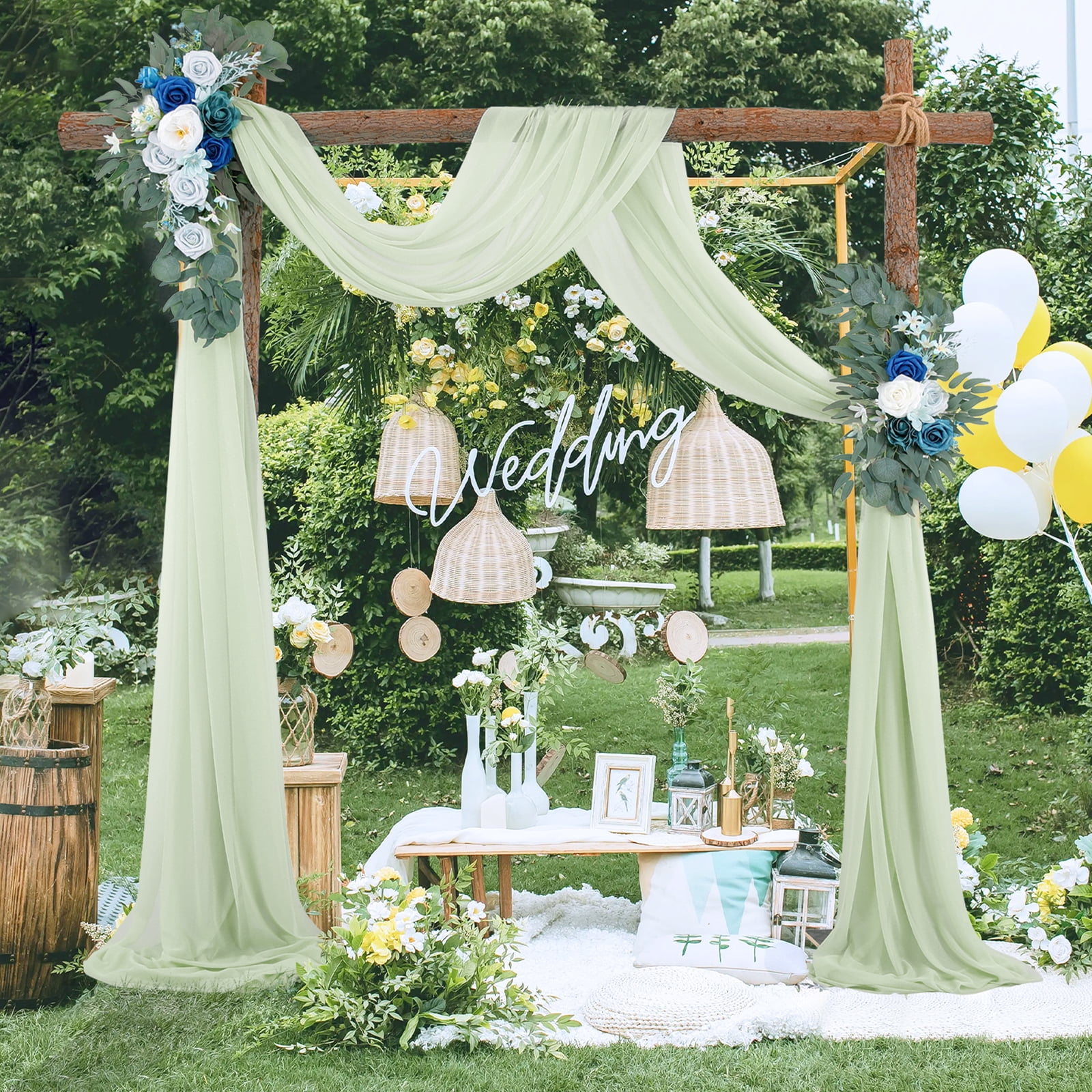 Wedding Curtain Backdrop 2ftx18ft Outdoor Backdrop Curtain Densed ...