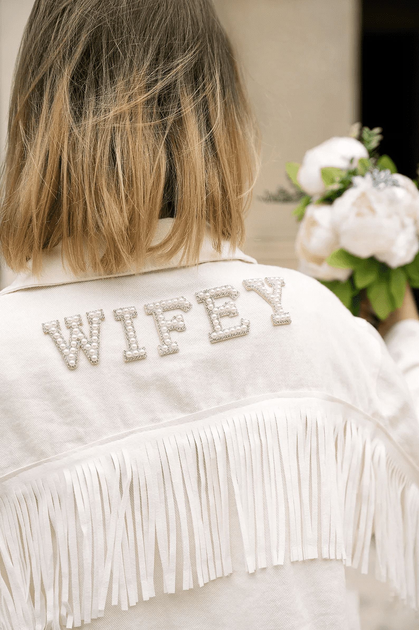 Wedding Customized Denim Jacket with Fringes Wedding Personalized Denim ...