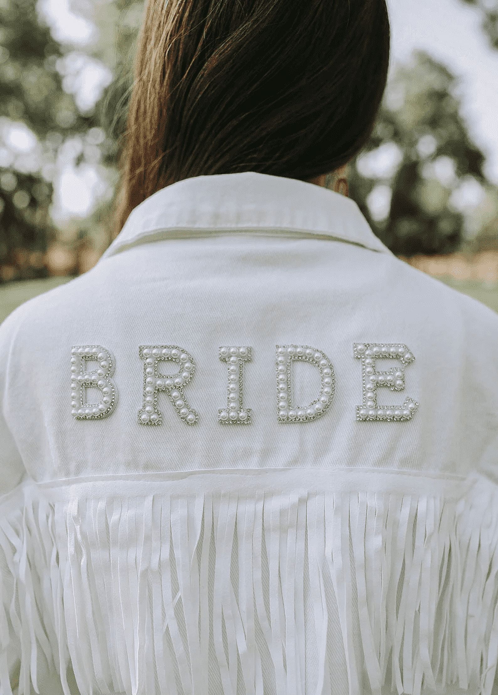 Wedding Customized Denim Jacket with Fringes Wedding Personalized Denim ...