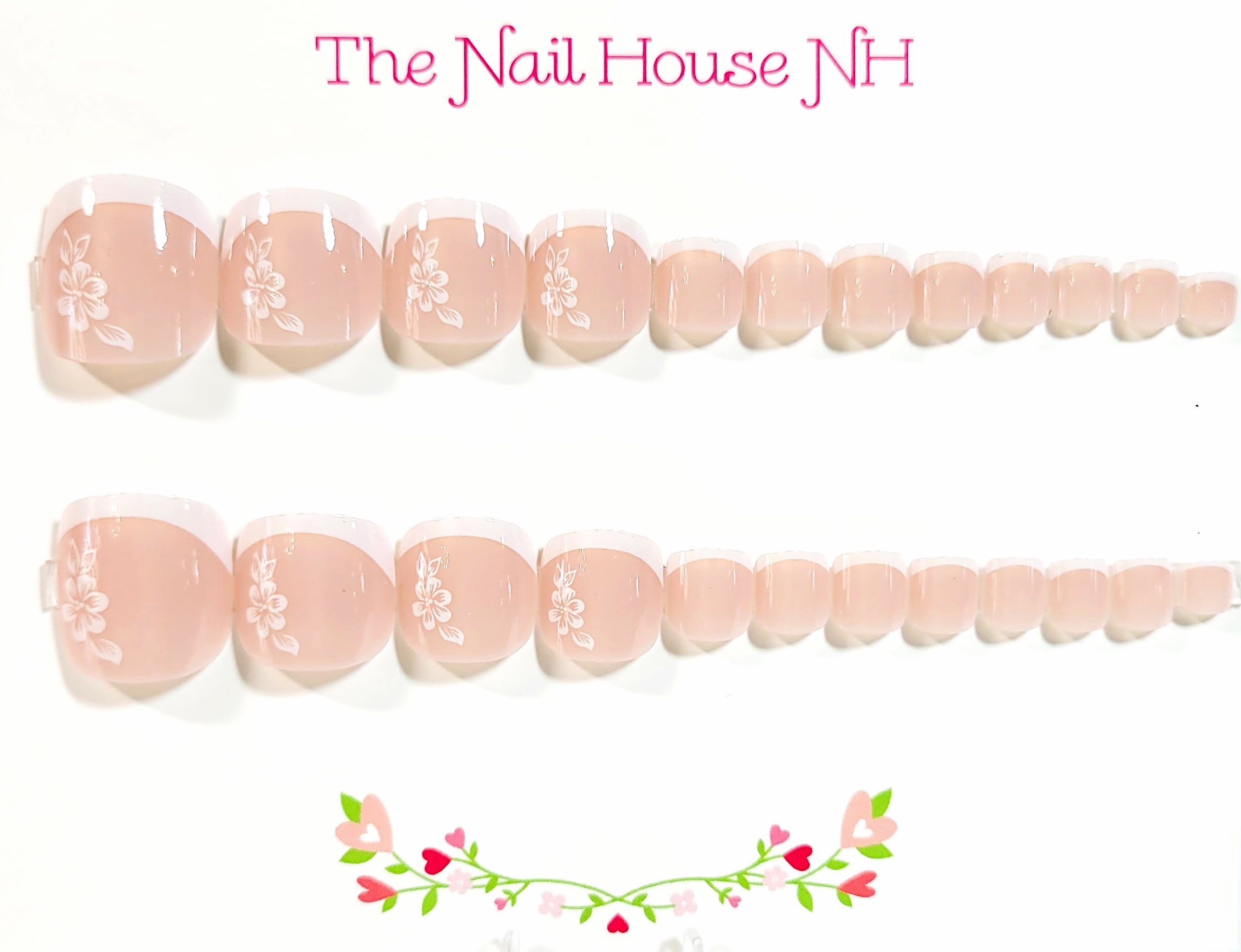 Wedding Day French Manicure Toenail Press-on Nails by The Nail House NH ...