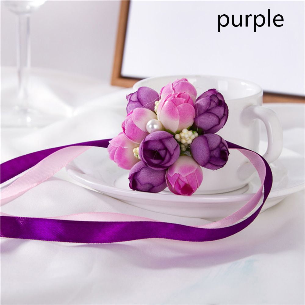 Wedding Decor Party Prom Bride Wedding Ribbon Hand Wrist Flower ...