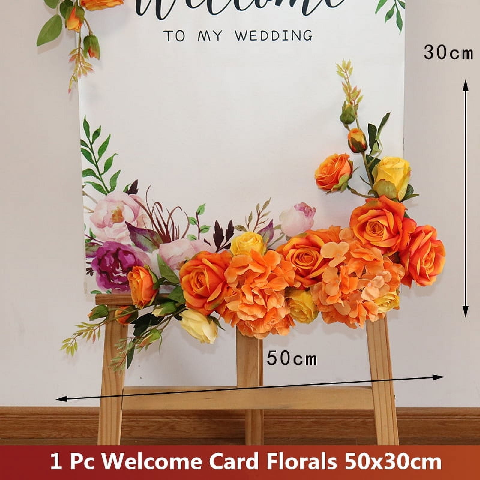 Wedding Decor Road Lead Artificial Flower Row Welcome Sign Props ...