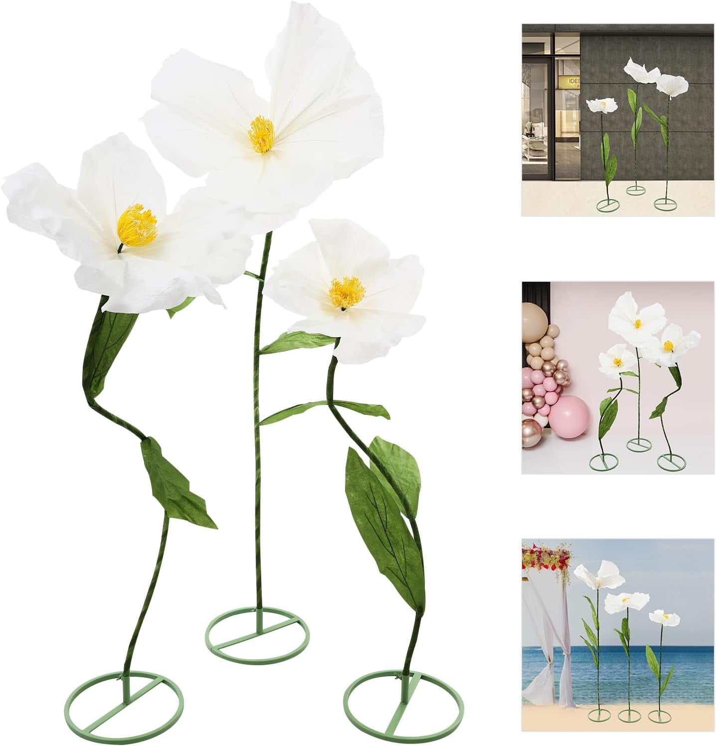 Wedding Decorations for Reception,3 Sizes Large Artificial Flower ...