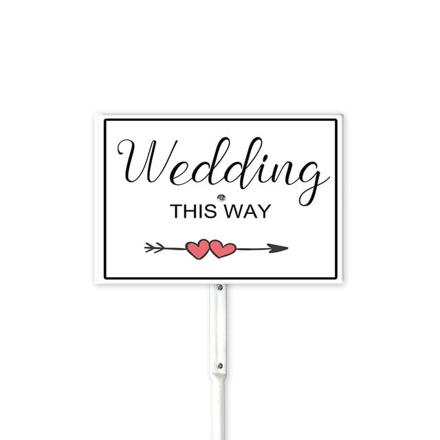 Wedding Direction Arrow Signs with Stakes, Wedding This Way Aluminum ...