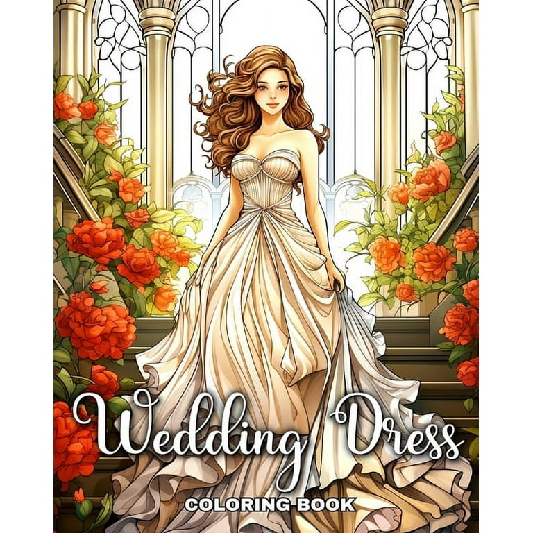 pretty wedding dresses coloring pages