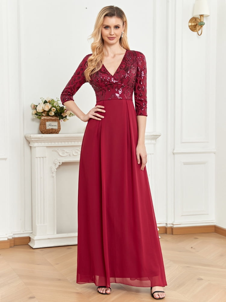 Wedding Dress Wedding Guest Dresses for Women Short-Sleeved Spangled ...