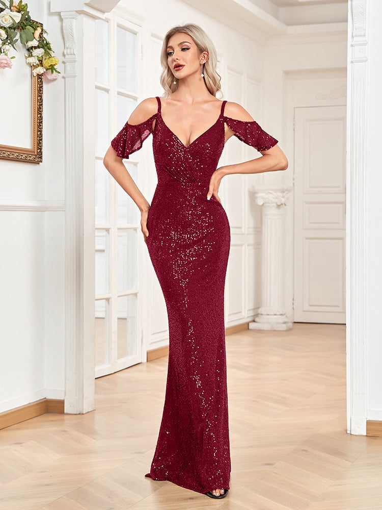 Wedding Dress Wedding Guest Dresses for Women Short-Sleeved V-Neck ...