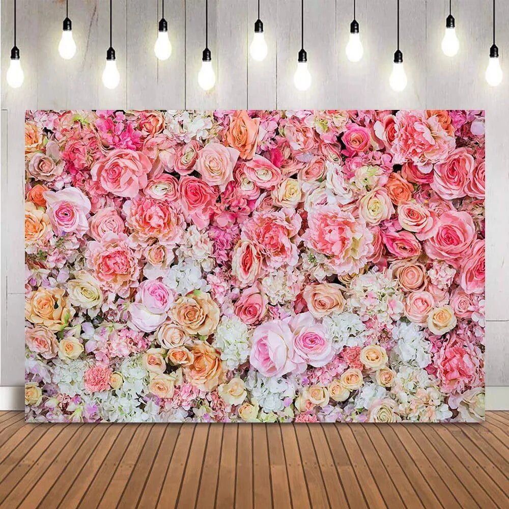 Wedding Floral Backdrop for photography pink rose flowers girls ...