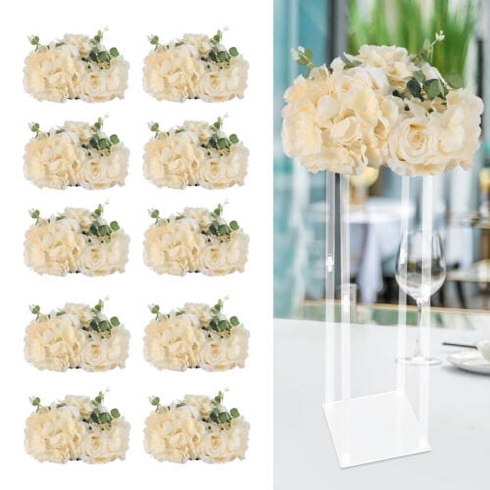Artificial Wedding Flower Balls, Centerpieces, 10 Pcs, Champagne Roses ...