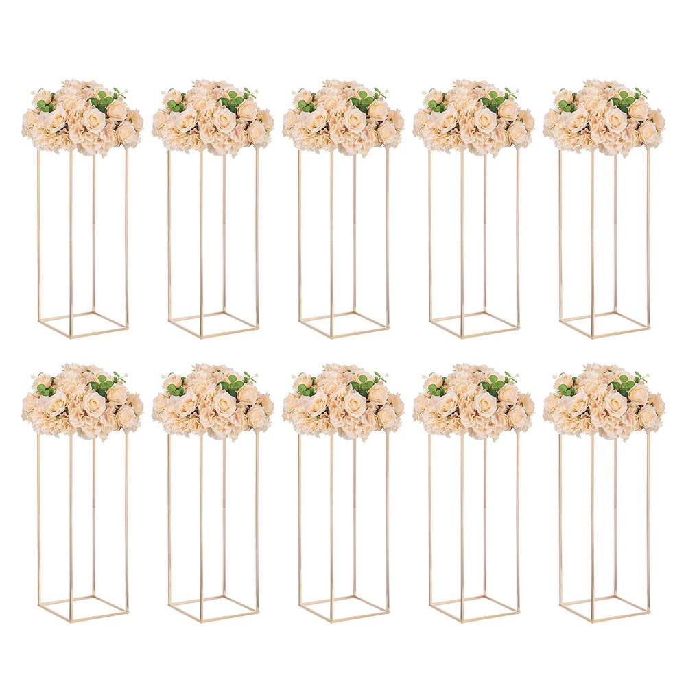 Wedding Flower Stand - 10 Pack, 32 Inch Tall Metal Column Flower Holder ...