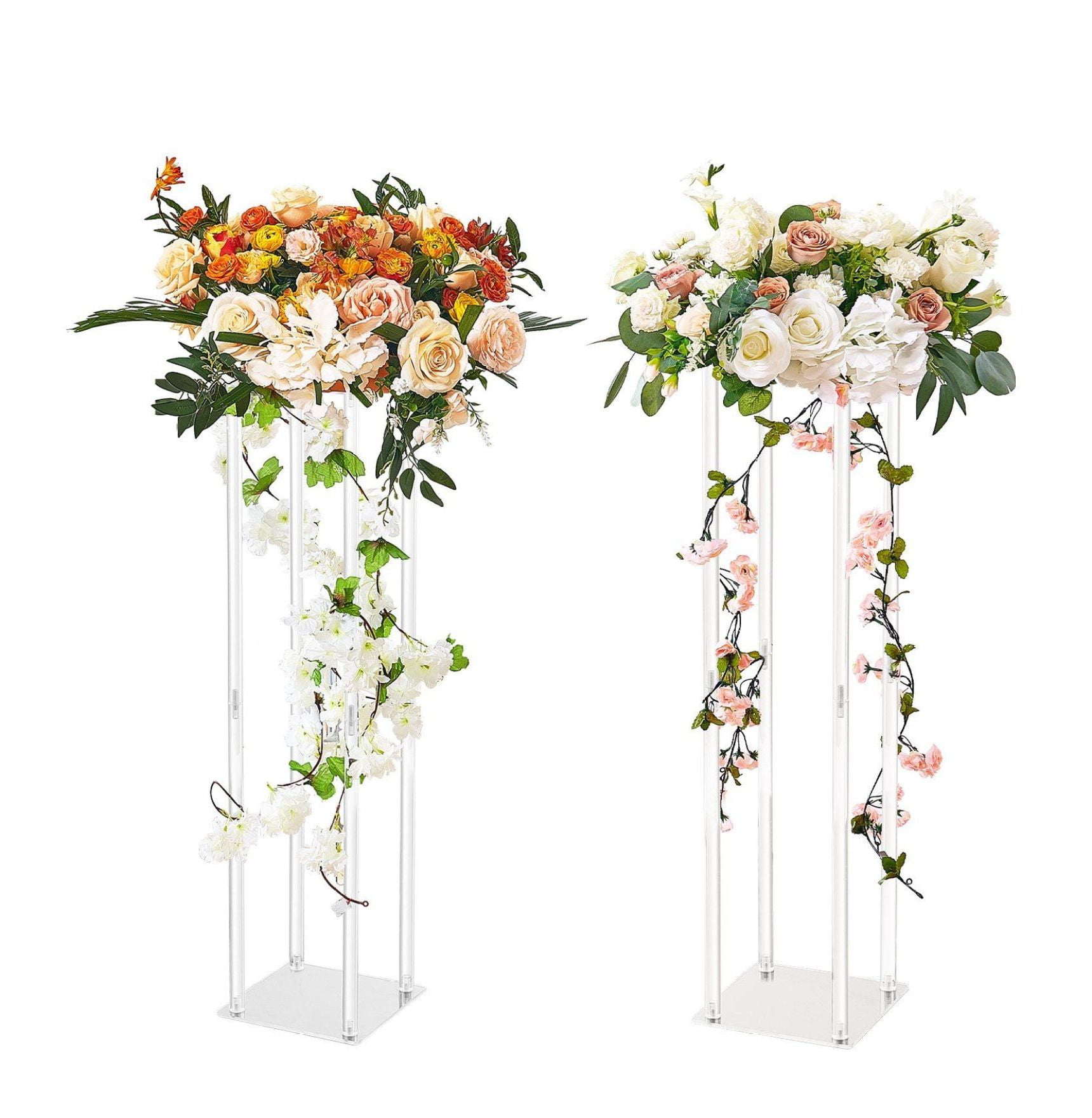 Wedding Flower Stand 31.5 Inch - 2 Pack Acrylic Centerpiece Stands ...