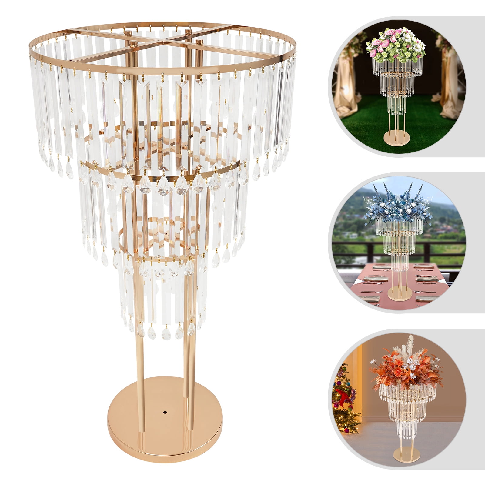 Wedding Flower Stand Crystal Flower Arrangement Decoration for Party ...