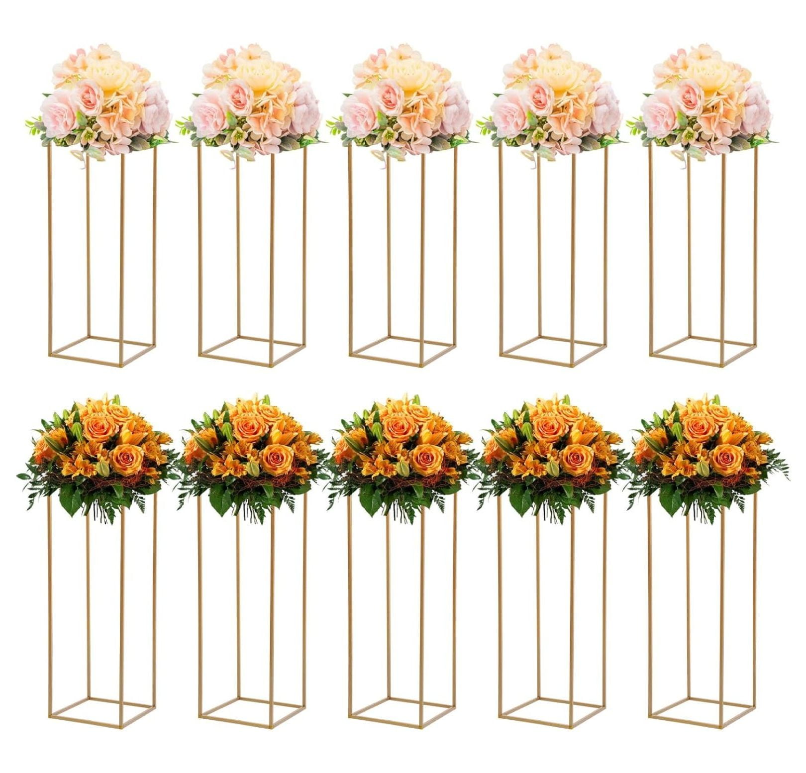Wedding Flower Stands 10 Pcs, 31.5inch Metal Column Vases for Table ...