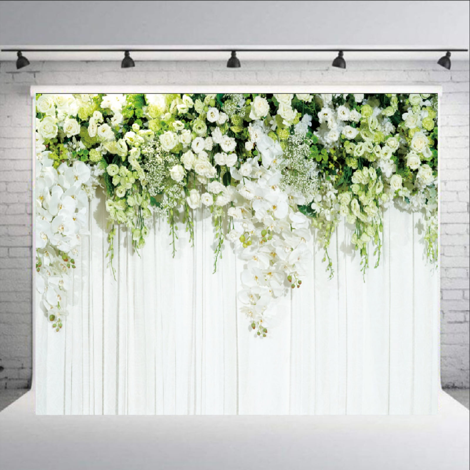 Wedding Flowers Backdrop Bridal Floral Wall Backdrop Fabric Polyester ...
