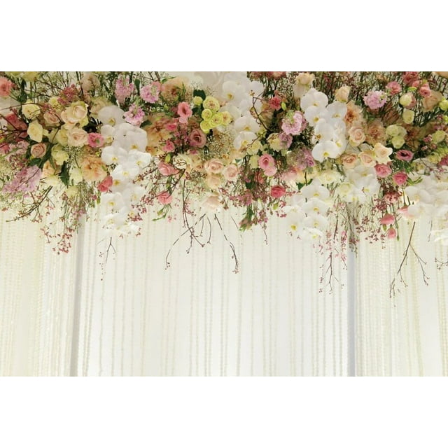 Wedding Flowers Backdrop Bridal Floral Wall White Pink Floral Rose ...