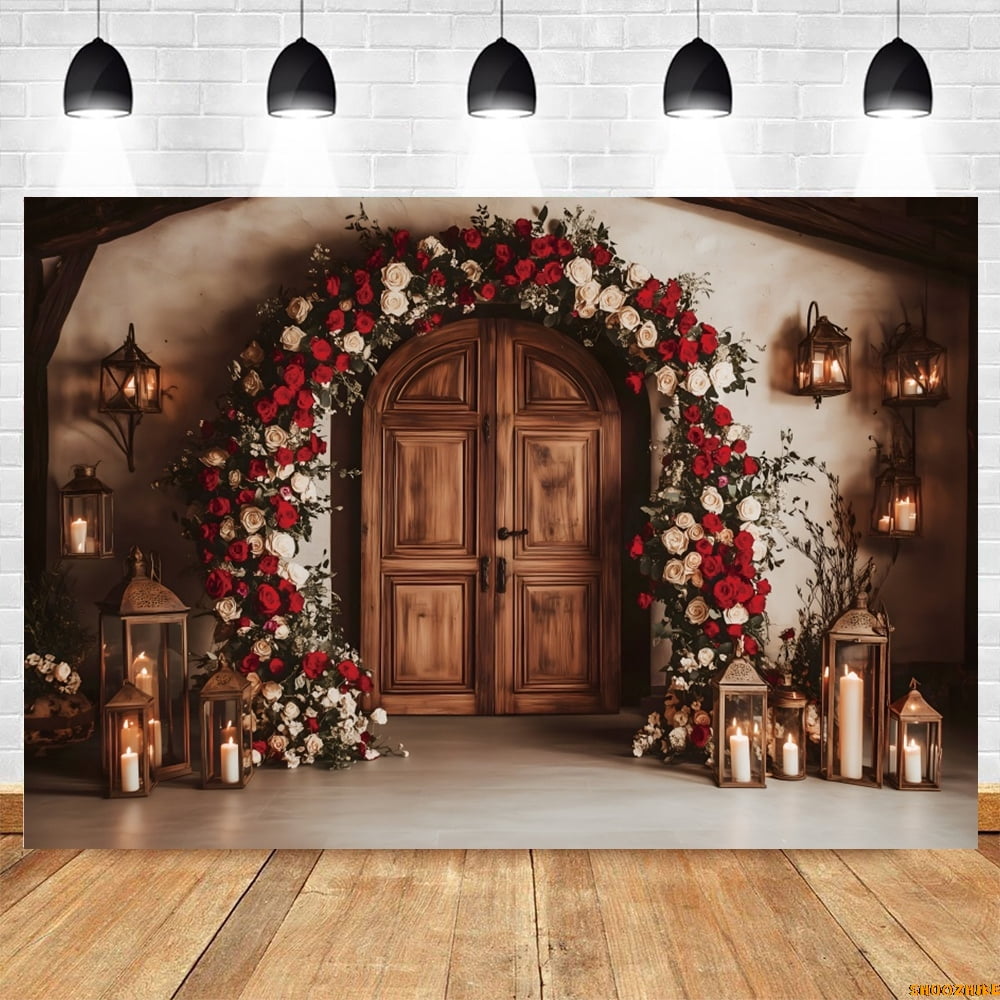 Wedding Flowers Rustic Wood Door Backdrop February 14 Valtines Day ...