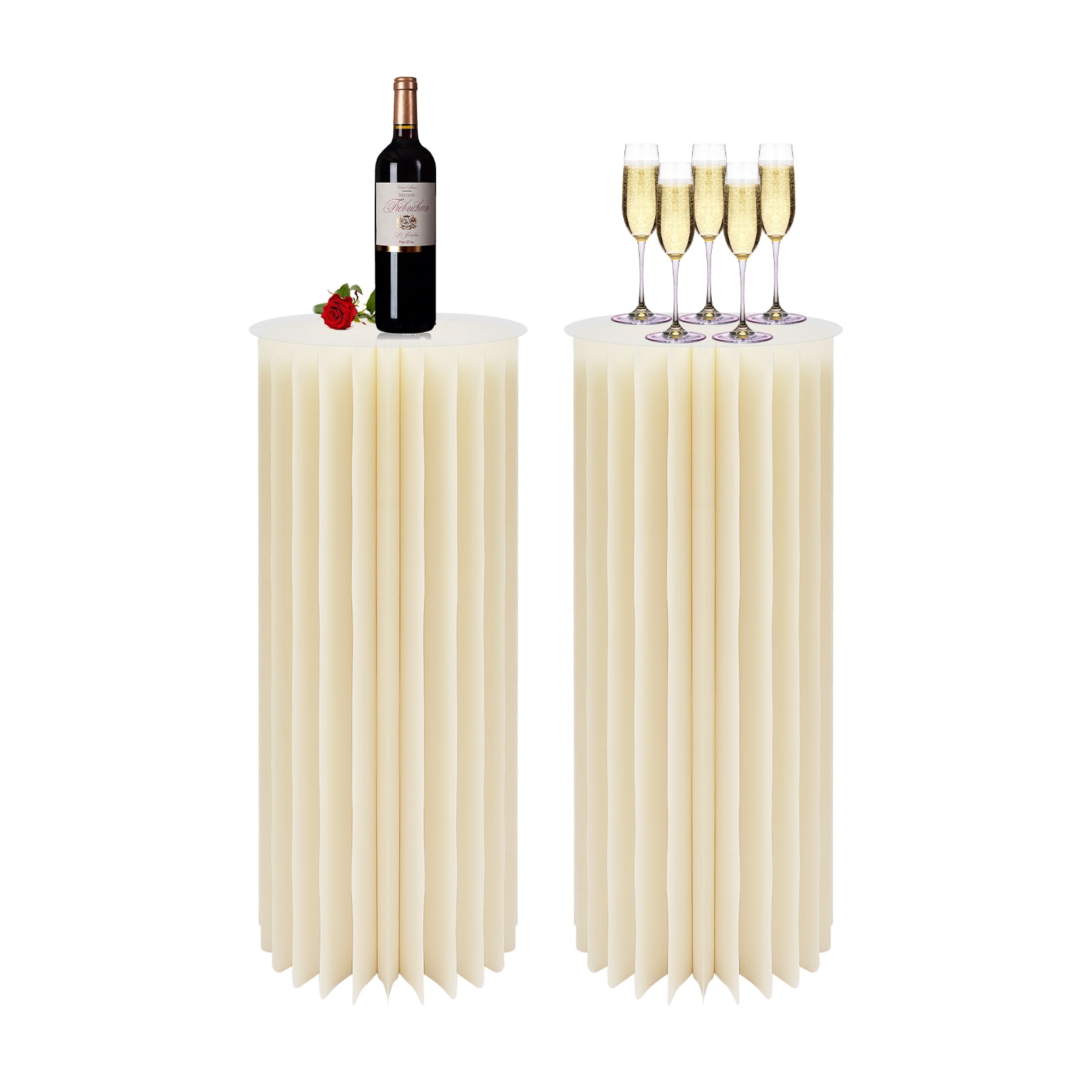 Wedding Foldable Cardboard Pedestal Stands for Display,Set of 2 31.5" H ...