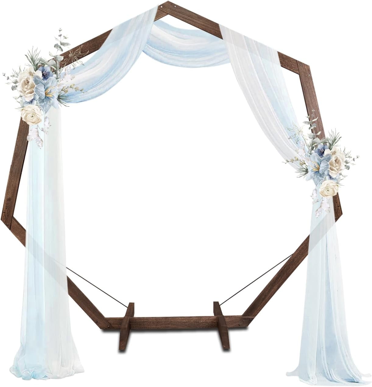 Wedding Garden Arch 7.2FT, Heptagonal Wood Arch for Ceremony, Wooden ...