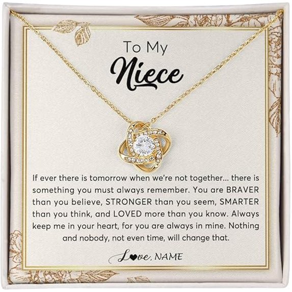Wedding Gift for Niece from Aunty, Love Knot Necklace, Auntie Uncle Not ...