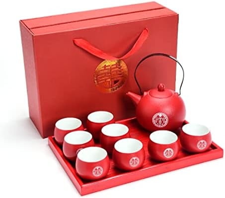 Wedding Gift Tea Set, Chinese Traditional Wedding Decoration Red Tea ...