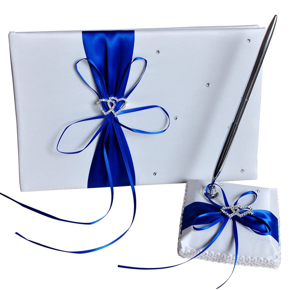 Wedding Guest Book, Signature Message Book, Ribbon Bow Wedding Guest ...