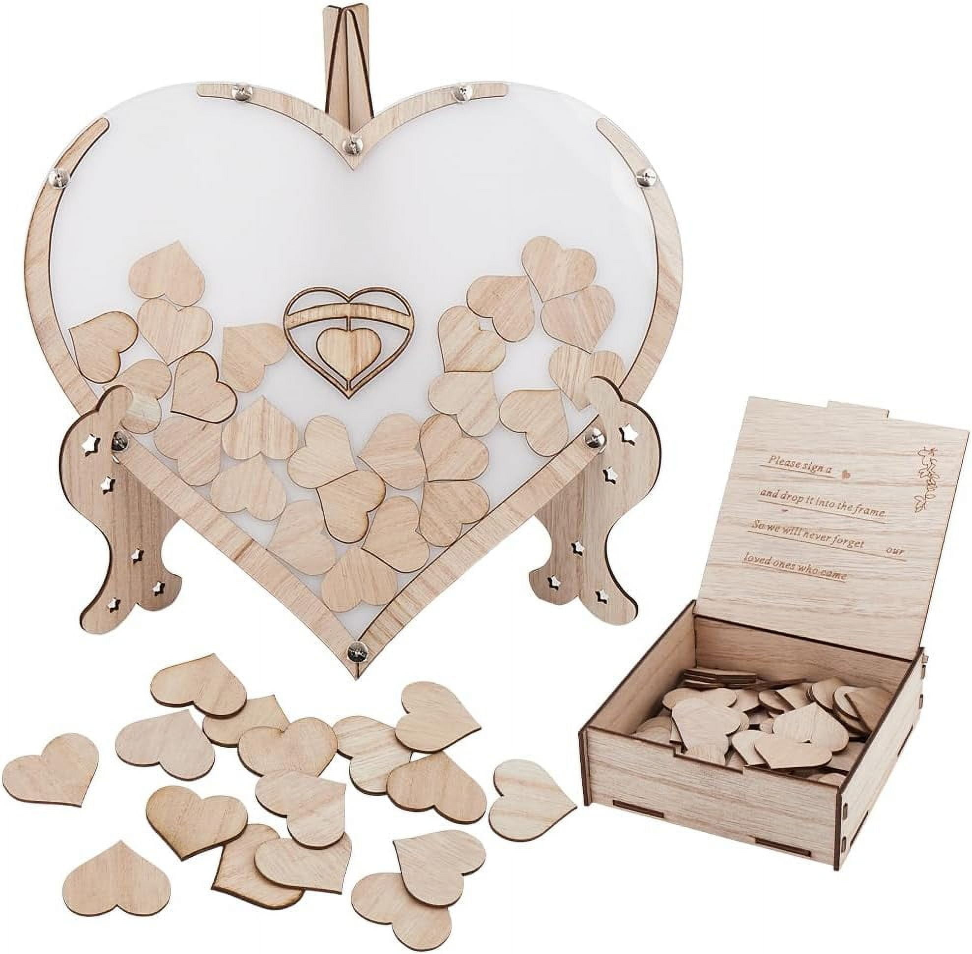 Wedding Guest Book Wooden Picture Frame Teardrop Top Frame Sign Book ...