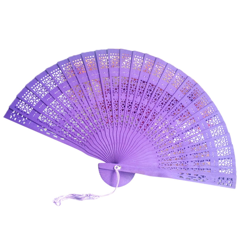 Wedding Hand Fragrant Party Carved Bamboo Folding Fan Chinese Wooden ...
