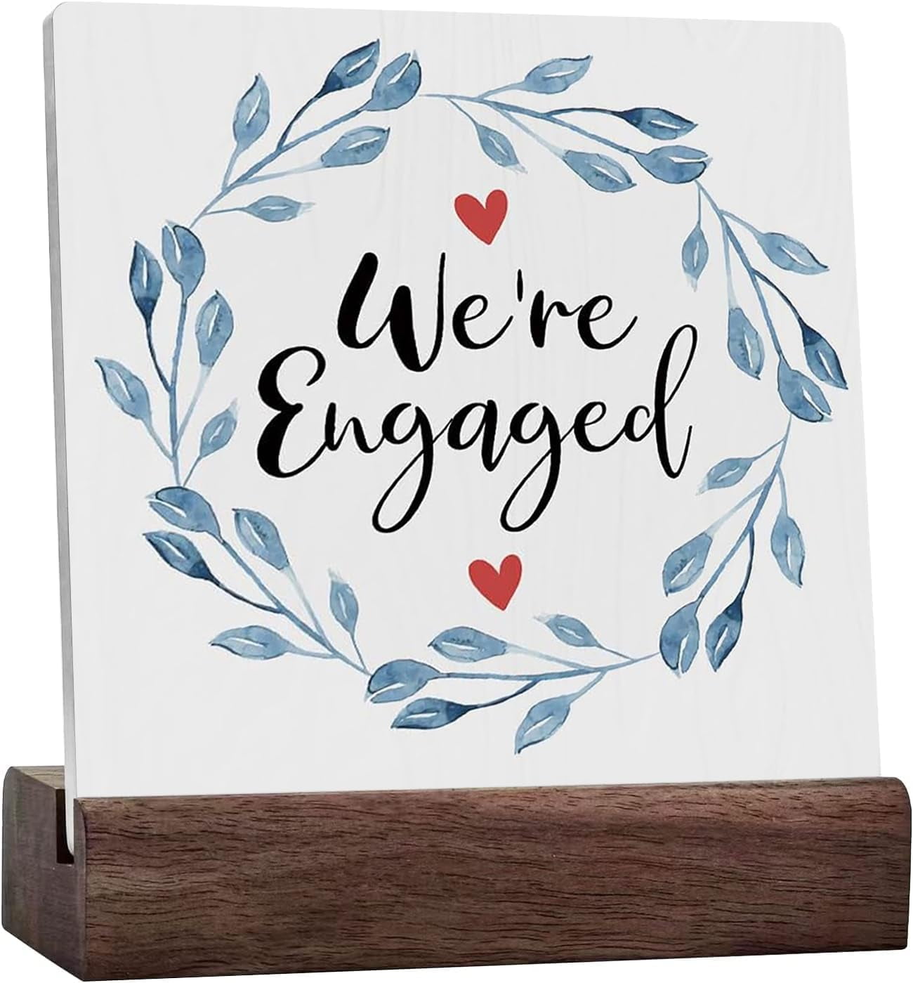 Wedding Home Wedding Wall Decor Rustic We're Engaged Ceramic Table ...