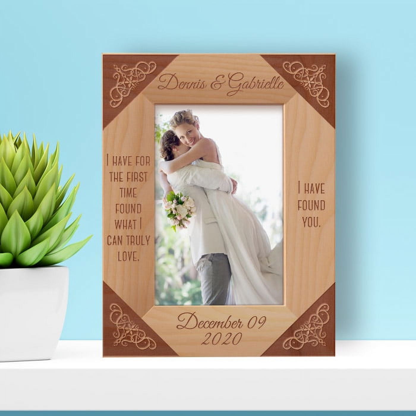 Wedding I Have Found You Personalized Wooden Frame 4" x 6" Brown ...