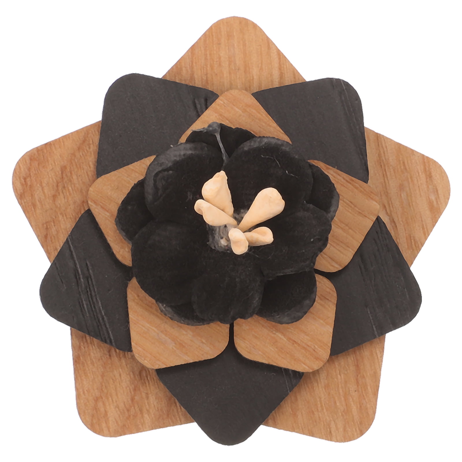 YEAHIBABY Brown Wooden Lapel Pin for Suit Decorative Flower Boutonniere Pin Ideal for Weddings ...