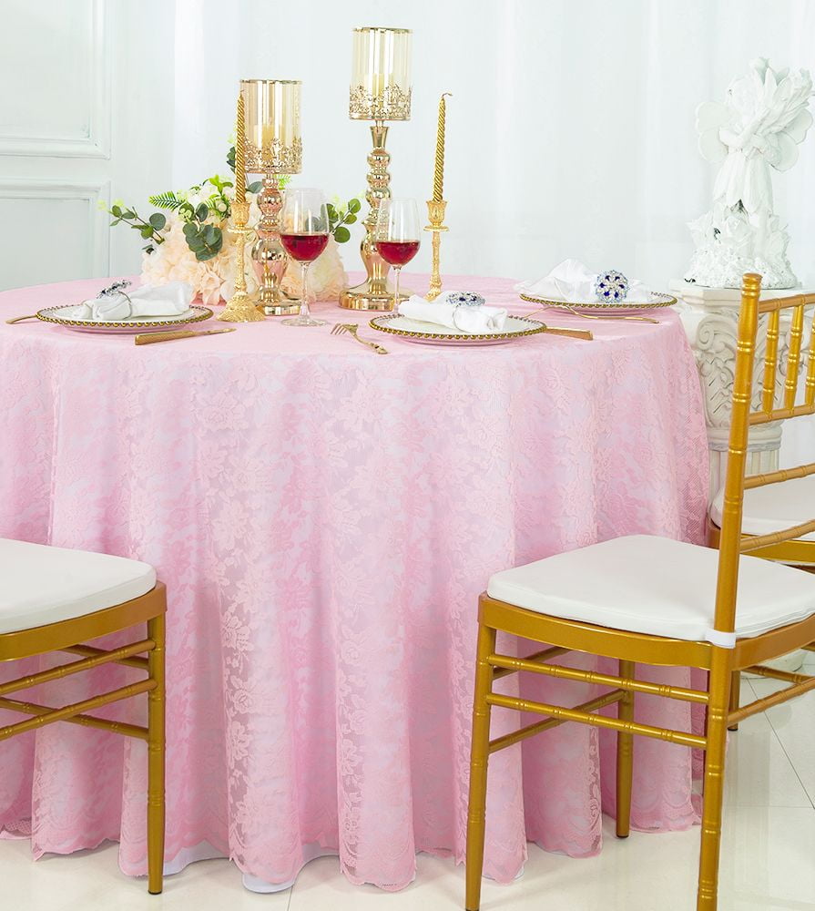Wedding Linens Inc. 108" Round Lace Table Overlays, Lace Tablecloths ...