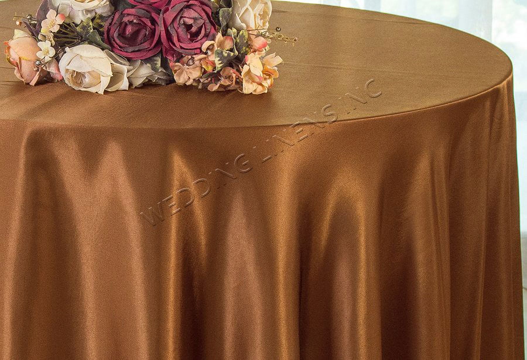 Wedding Linens Inc. 108" Round Satin Tablecloth Satin Table Cover ...