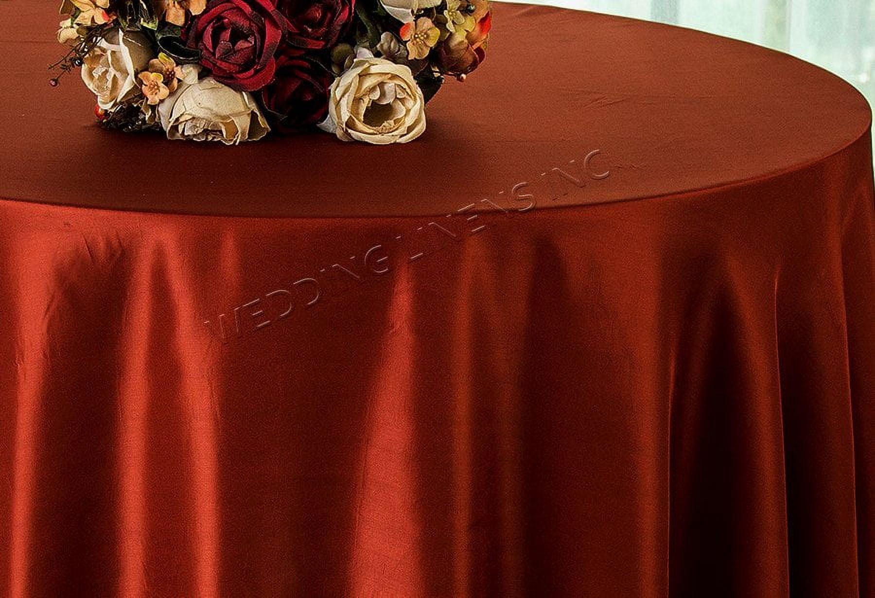 Wedding Linens Inc. 108" Round Satin Tablecloth Satin Table Cover ...