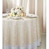 Wedding Linens Inc. 108" Round Seamless Embroidered Organza Table ...