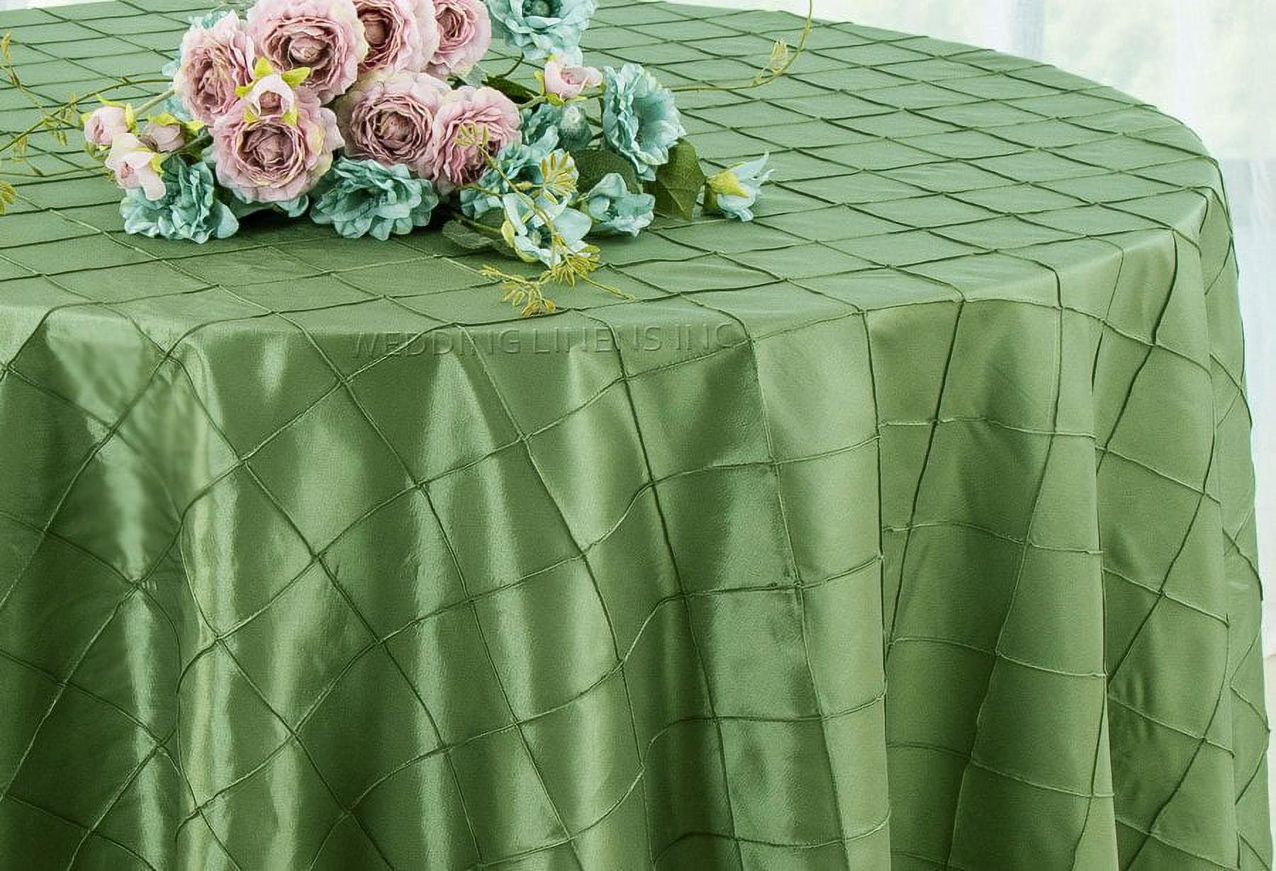 Wedding Linens Inc. 120" Pintuck Taffeta Seamless Linen Tableccloth for ...