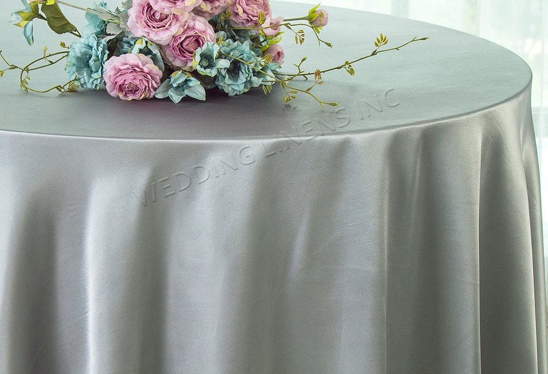 Wedding Linens Inc. 120 inch Round Satin Tablecloth Satin Table Cover ...