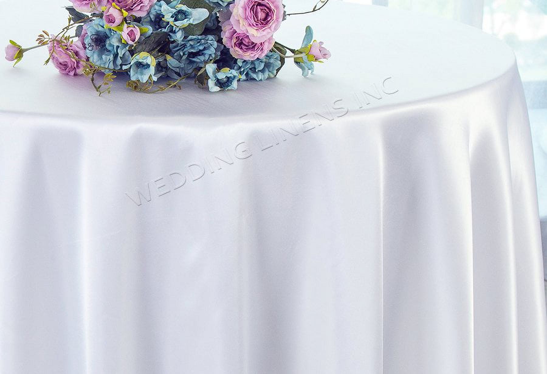 Wedding Linens Inc. 132 inch Round Satin Tablecloth Table Cover Linens ...
